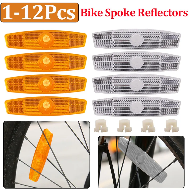 1-12Pcs Bike Spoke Reflectors Mountain Bike Fish-shaped Steel Rim Spoke ...