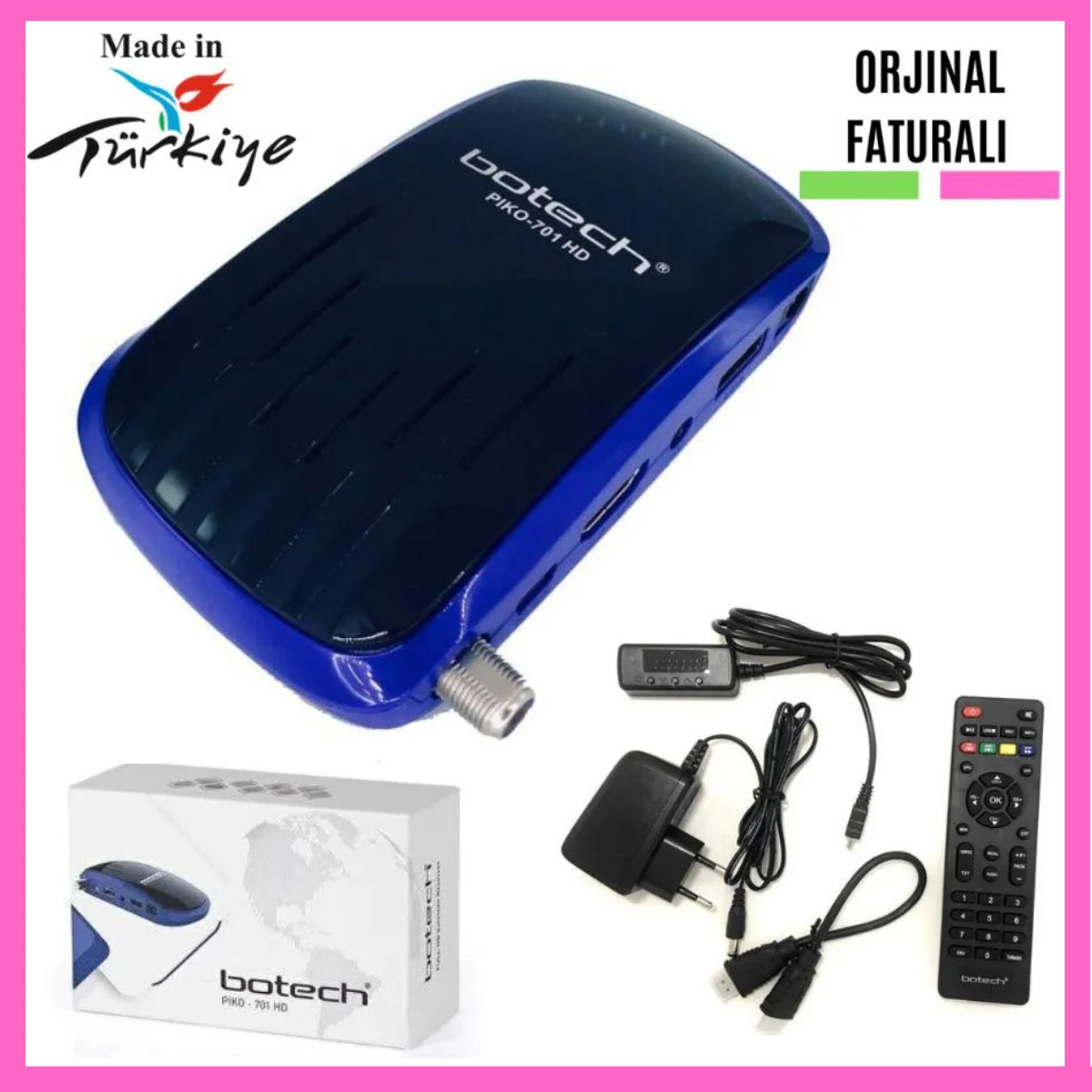 Botech Piko 701 Full Hd Mini Satellite Receiver Original 1 Year Free Funcam HDMI USB 2.0 DVB S ...