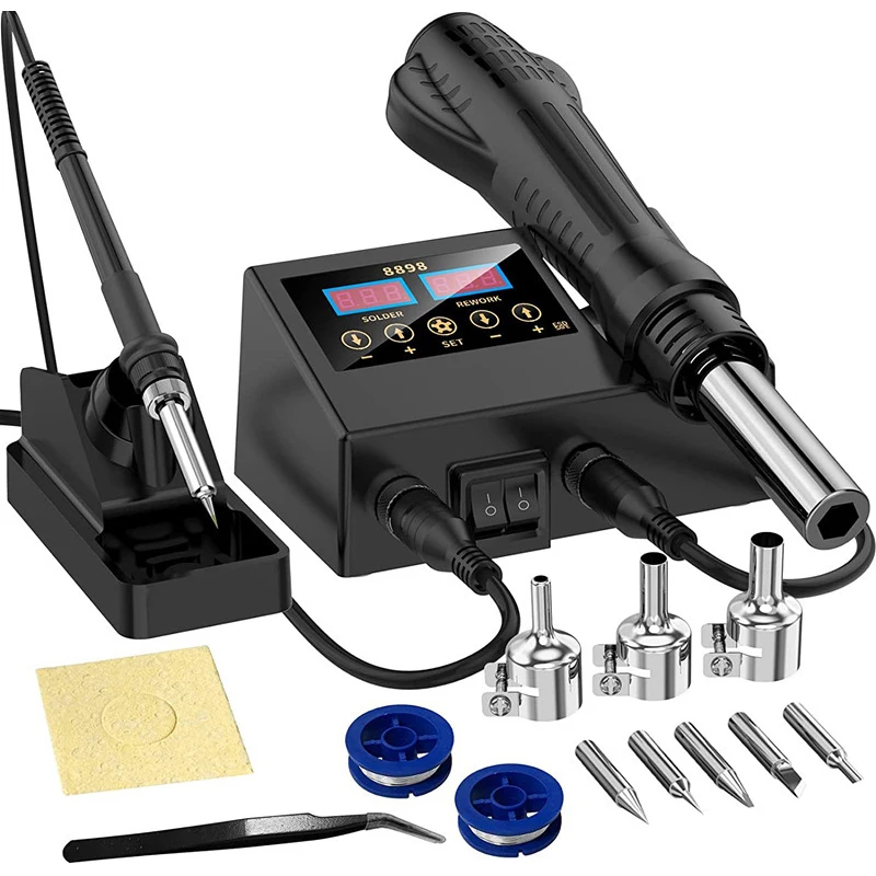 8898-2-in-1-Soldering-Station-Digital-Display-Hot-Air-Gun-Welding ...