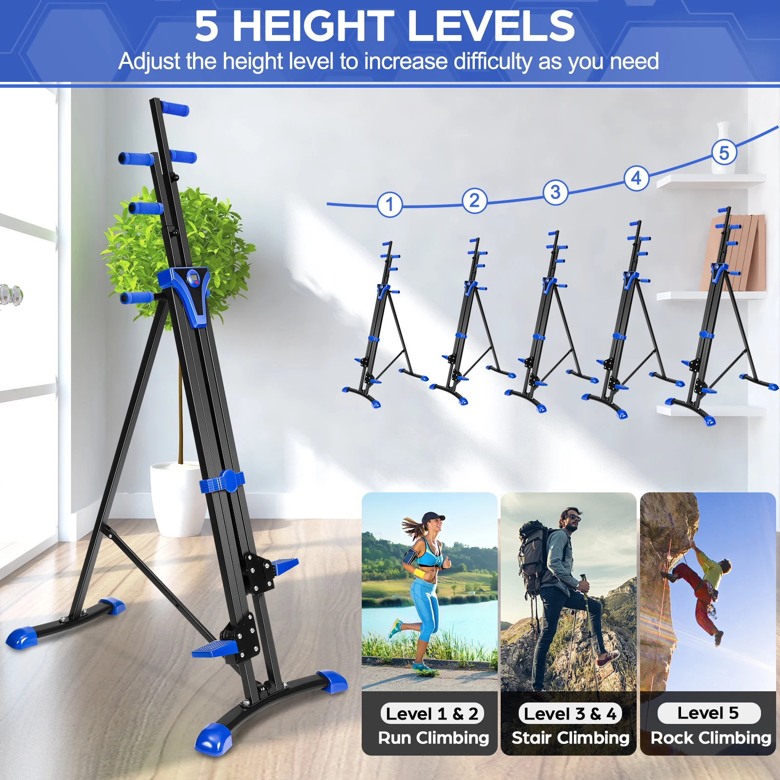 Vertical Climber Exercise Machine for Home Gym, 350 LBS Stair Stepper ...