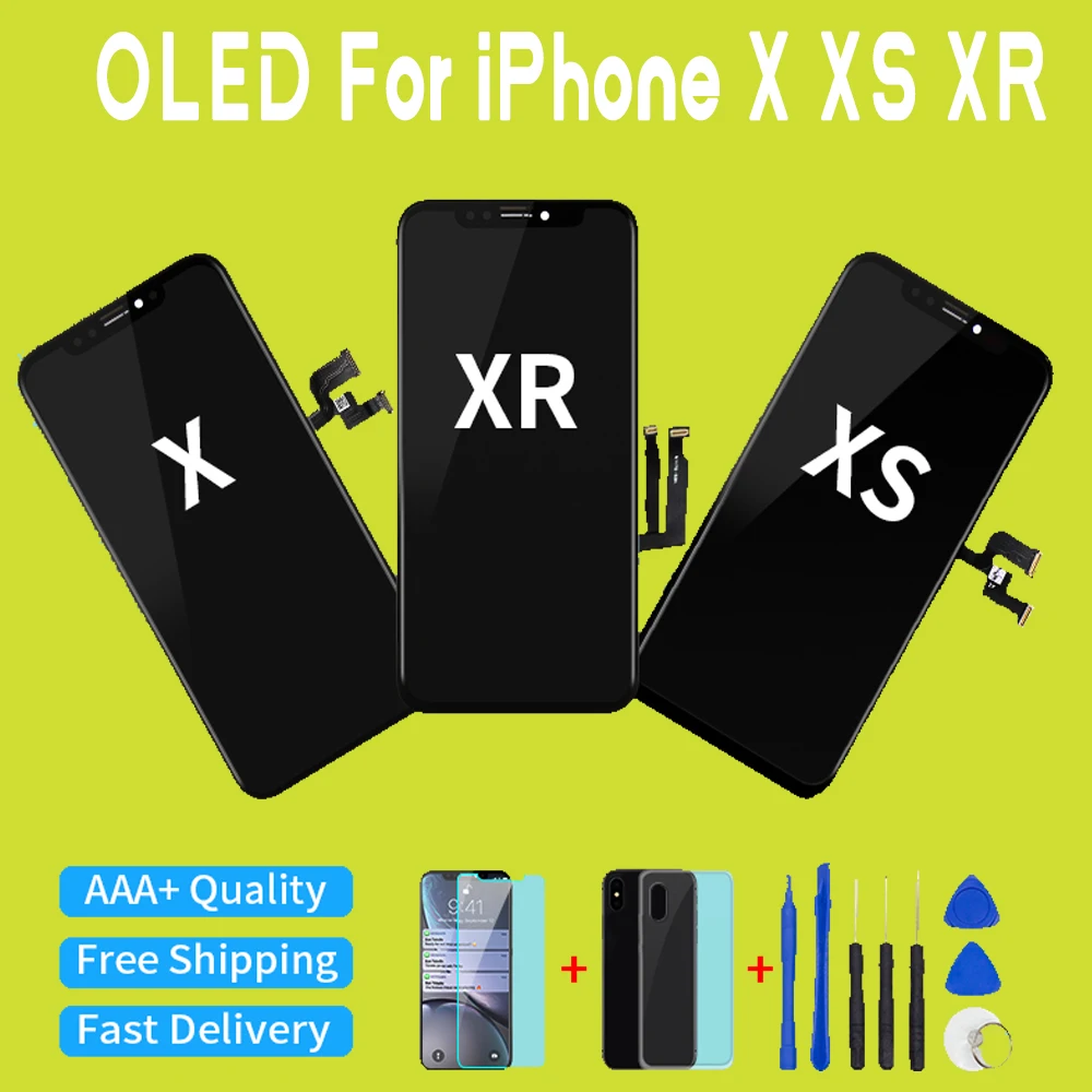 Oled lcd para iphone x lcd xr 11 tela oled pantalla display touch screen digitador assembléia ...