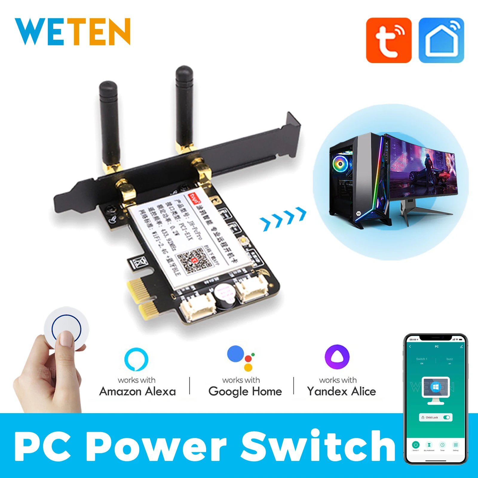 Tuya-Wifi-Computer-Power-Reset-Switch-USB-PCIe-Card-433-RF-Remote-PC ...