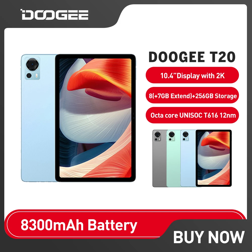 DOOGEE-T20 Tablet, 8GB + 256GB, 8300mAh Battery, 10.4 ", 2K Tune ...