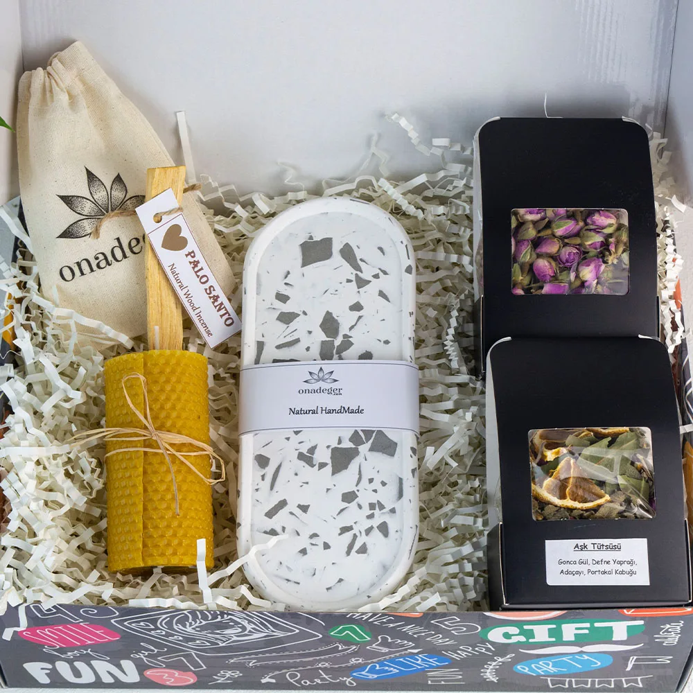 Luxury Meditation and Yoga Incense Gift Box Terrazzo Concrete Plate ...