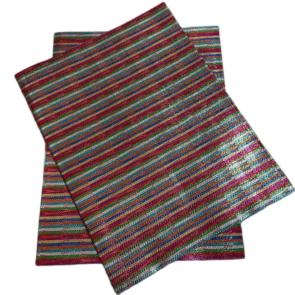 2023-New-Design-African-Aso-Obi-Sego-Headtie-Color-Striped-Fabric-For ...