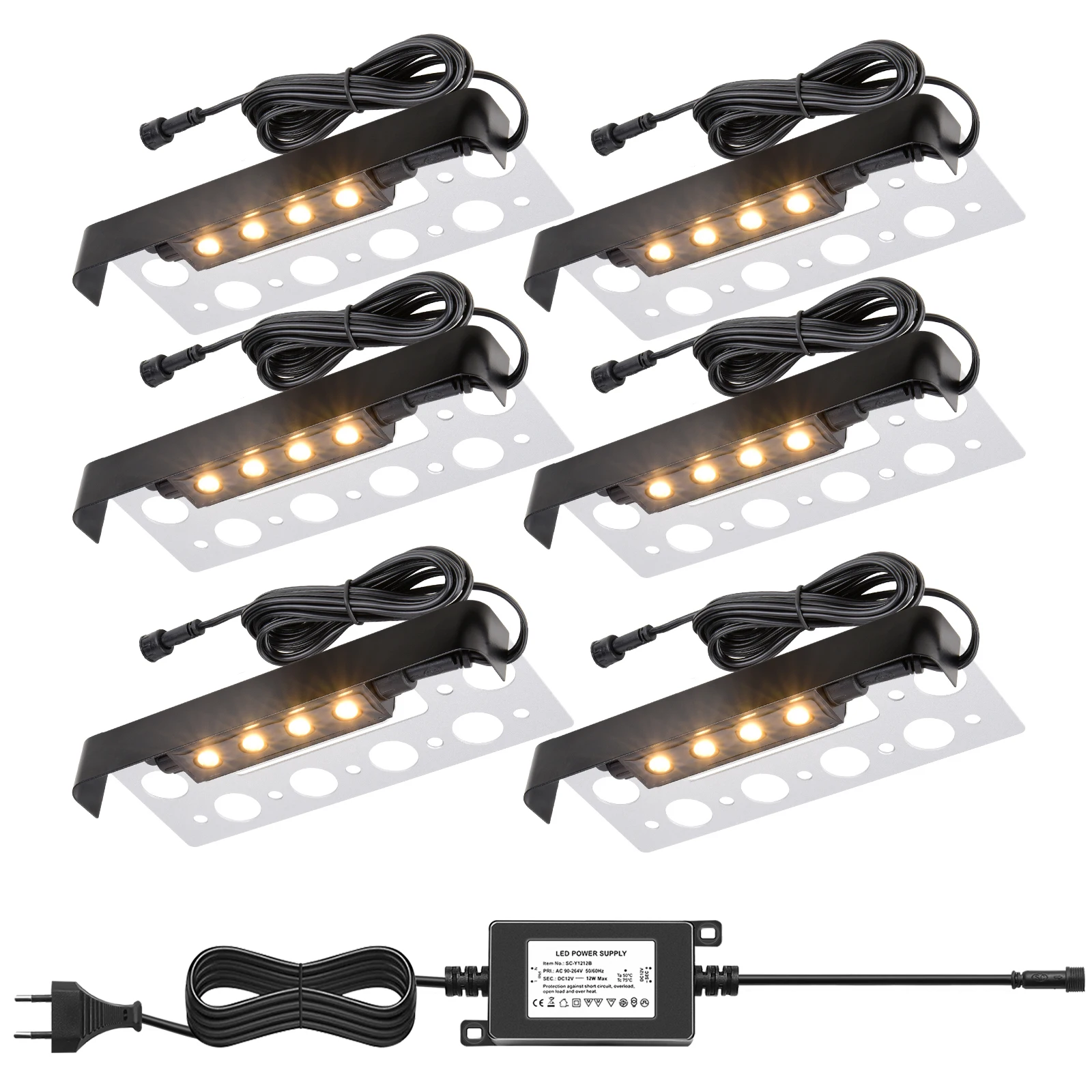 6-Pack 7 Inch LED Retaining Wall Lights,Hardscape Lighting Low Voltage ...