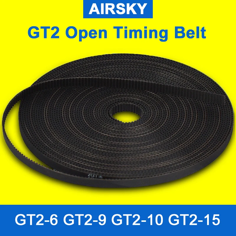 GT2-6mm 9mm 10mm 15mm Offenen Zahnriemen GT2 Gürtel Gummi Aramid Faser Cut Zu Länge 1m 5m 10m ...