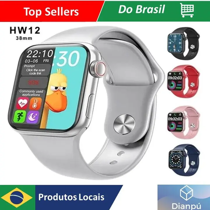 Smartwatch hw12 iwo série 6 relógio inteligente 40mm tela pequena hw12 ...