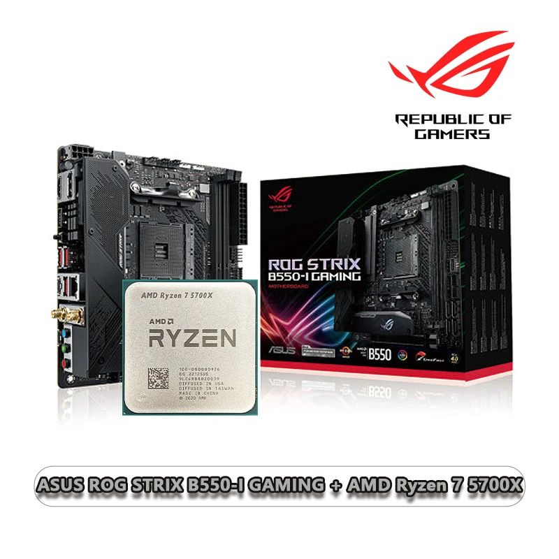 ASUS New ROG STRIX B550 I GAMING Motherboard + AMD Ryzen 7 5700X R7 5700X CPU Mini ITX but ...