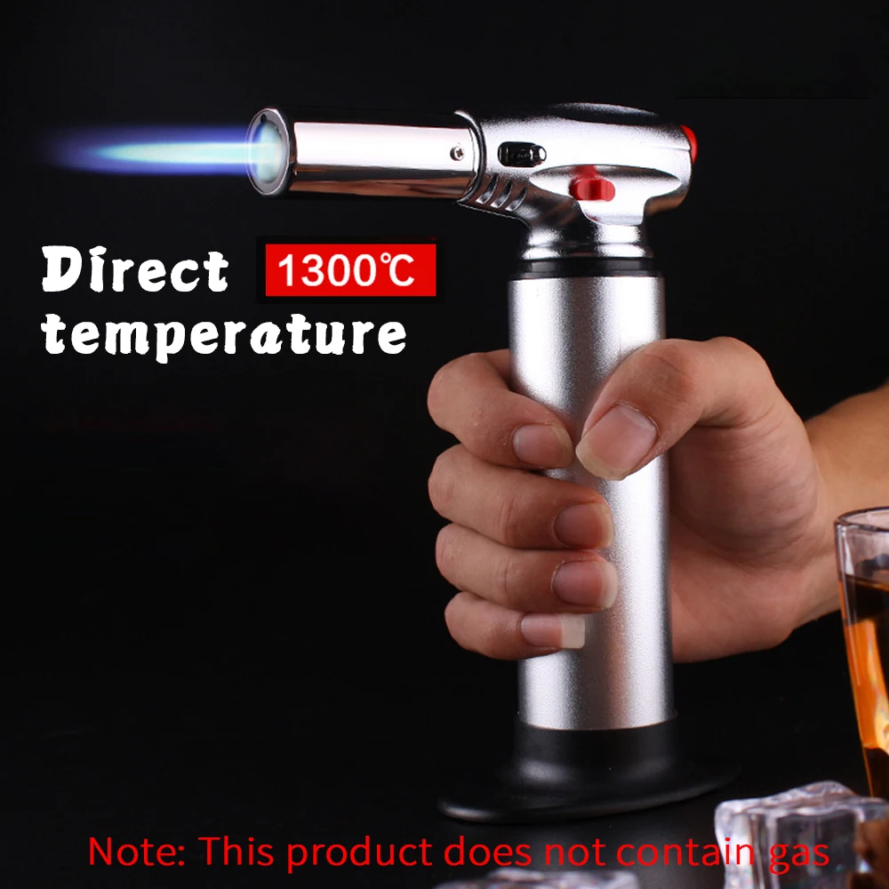 Metal-Turbo-Butane-Gas-Lighter-Fire-Gun-Outdoor-Windproof-Blue-Flame ...