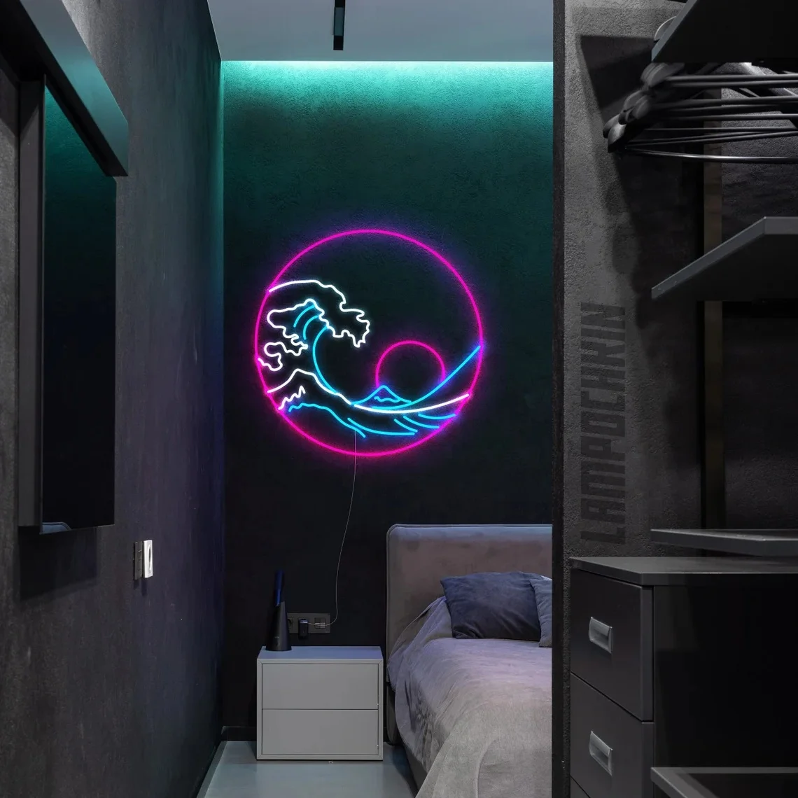 Sea-Sunset-wave-round-Neon-Sign-Wall-Decor-Neon-Gaming-Sign-Anime-Neon ...