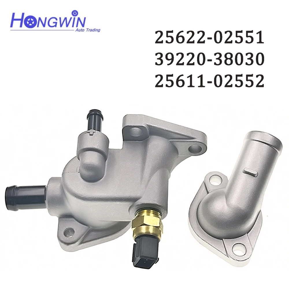 25650-02555-Inlet-Outlet-Water-Thermostat-Housing-For-Hyundai-Kia-Atos ...
