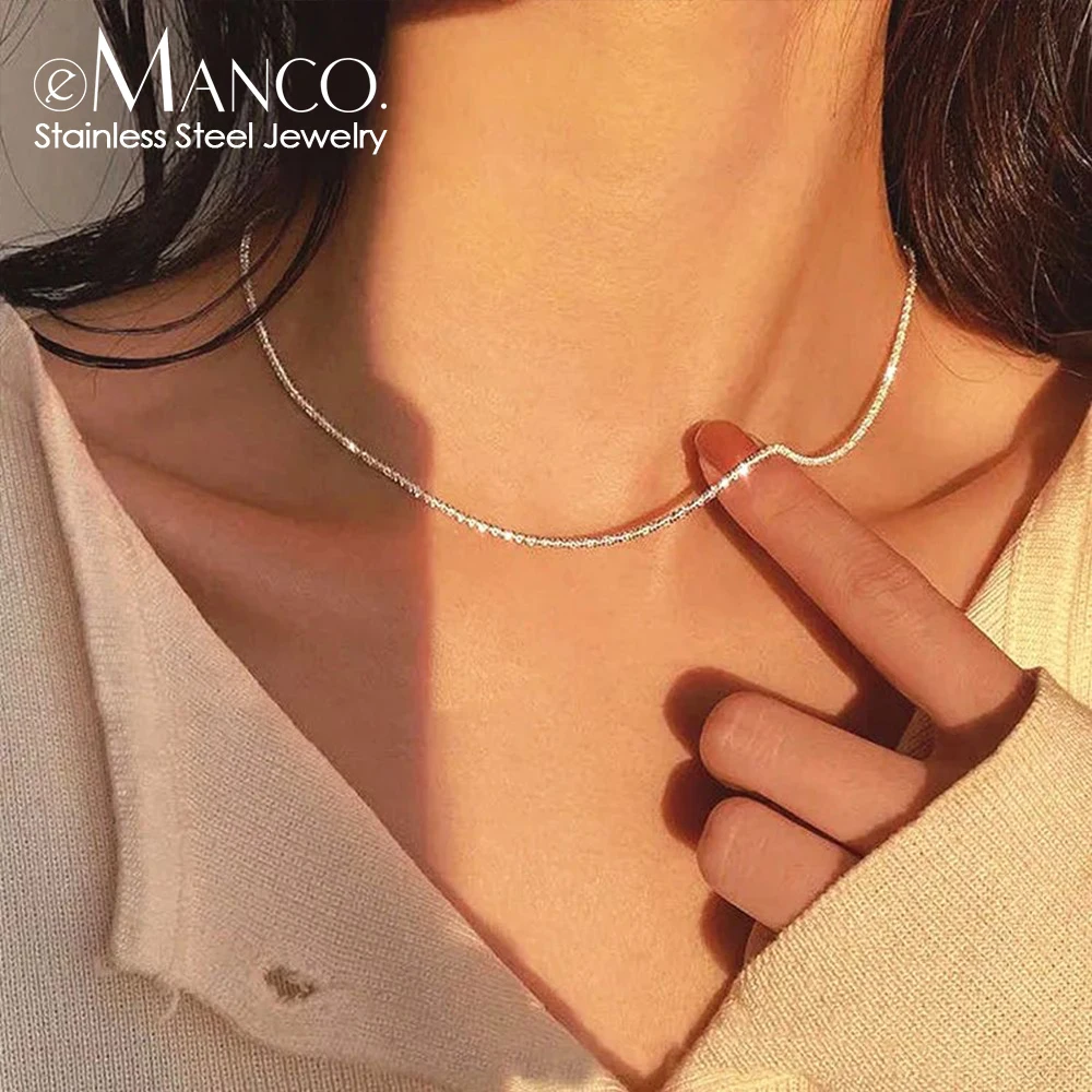 eManco 2022 New Popular Silver Colour Sparkling Clavicle Chain Choker ...