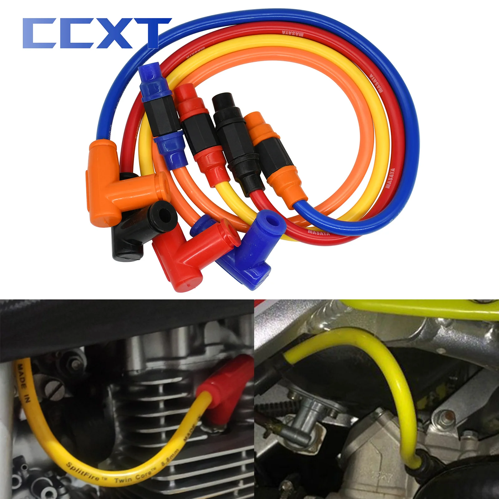 Motorcycle-8-8mm-Spark-Plug-Wire-Iridium-Power-Cable-Kit-For-ATV-Honda ...