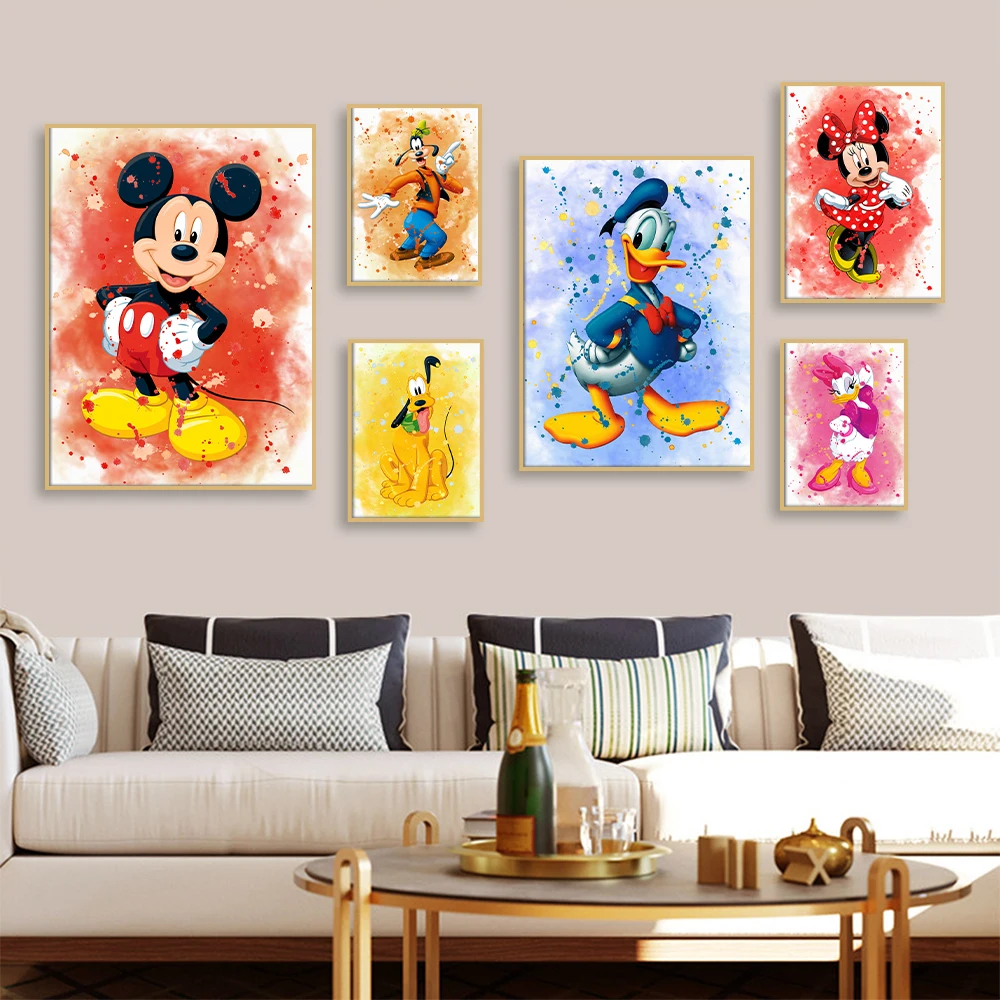 Miniso-Disney-Mickey-and-Friends-Poster-Set-Mickey-Mouse-Print-Canvas ...