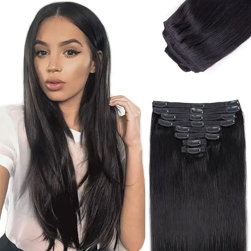 Extensions-de-cheveux-lisses-clipser-8-pi-ces-par-lot-avec-18clips ...