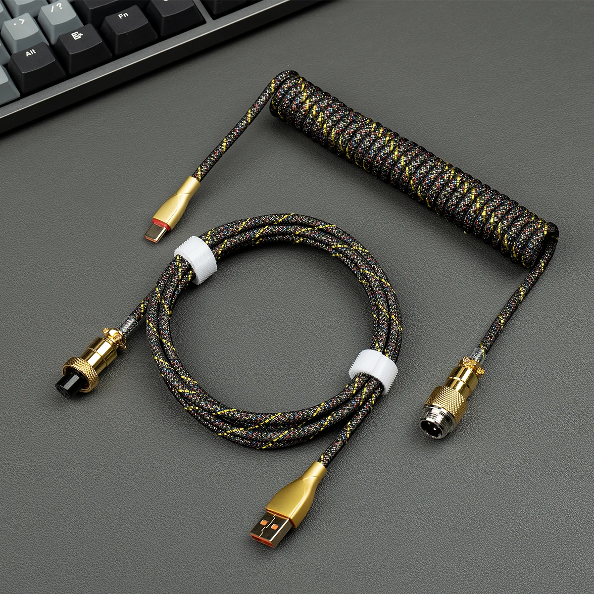Keyboard Aviation Connector Cable Computer Storage Spring Wire 1.8m USB ...