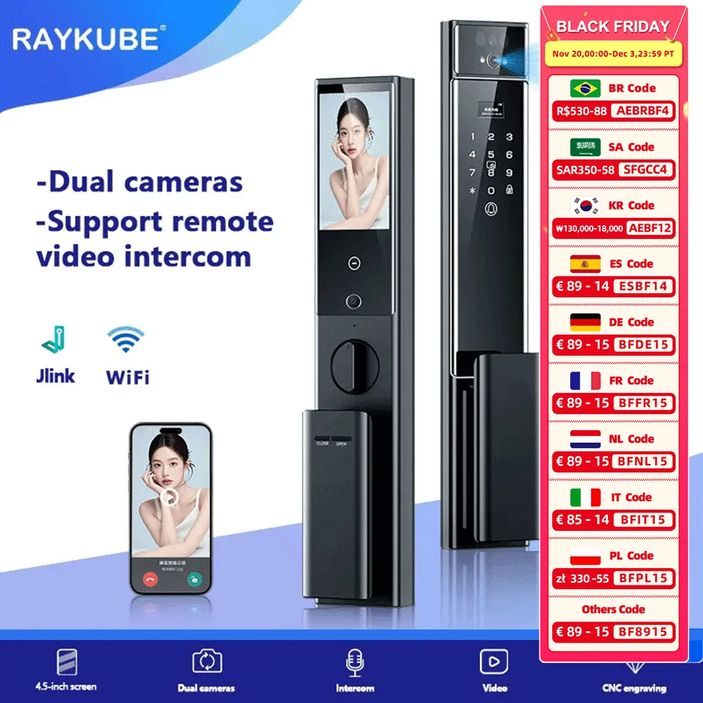 RAYKUBE S90 Jlink WiFi 3D Facial Palm Vein Recognition Rechargeable ...