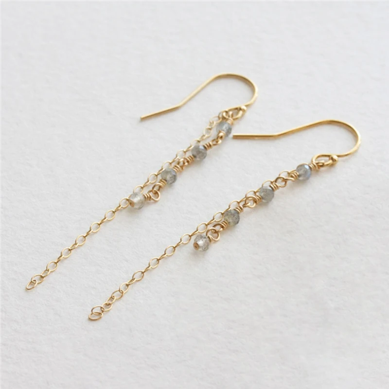 14K Gold Filled/925 Silver Natural Moonstone Earrings Vintage Jewelry ...