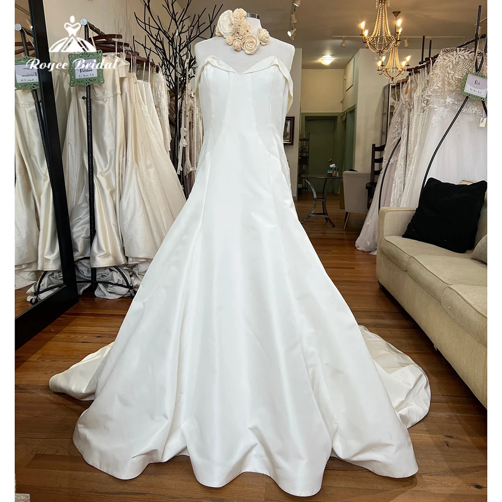 Simple Sexy Sweetheart Sleeveless Back Button Satin A Line Wedding ...