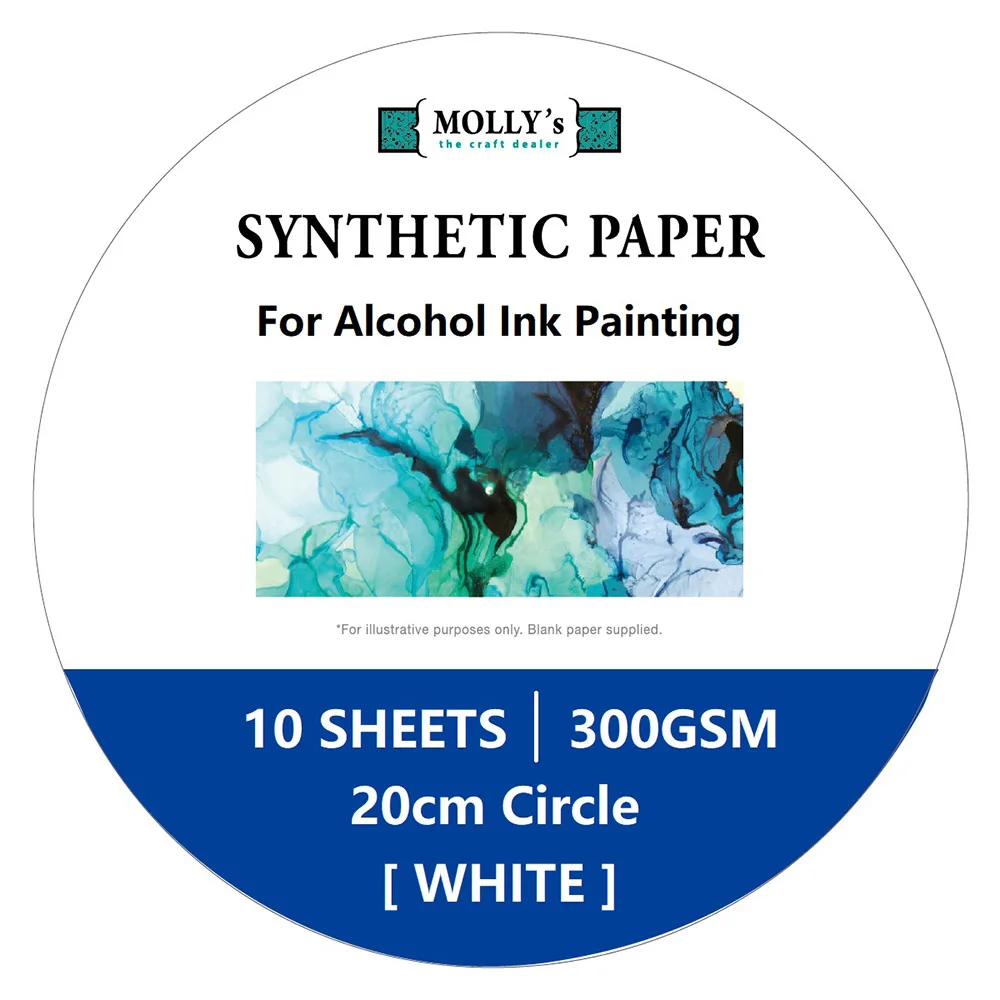 Papel de tinta con Alcohol, Círculo de papel sintético blanco liso para ...