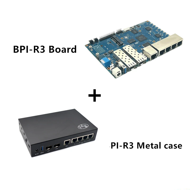 Banana Pi BPI-R3 MediaTek MT7986 Quad Core Opensource Router with Black Metal Case