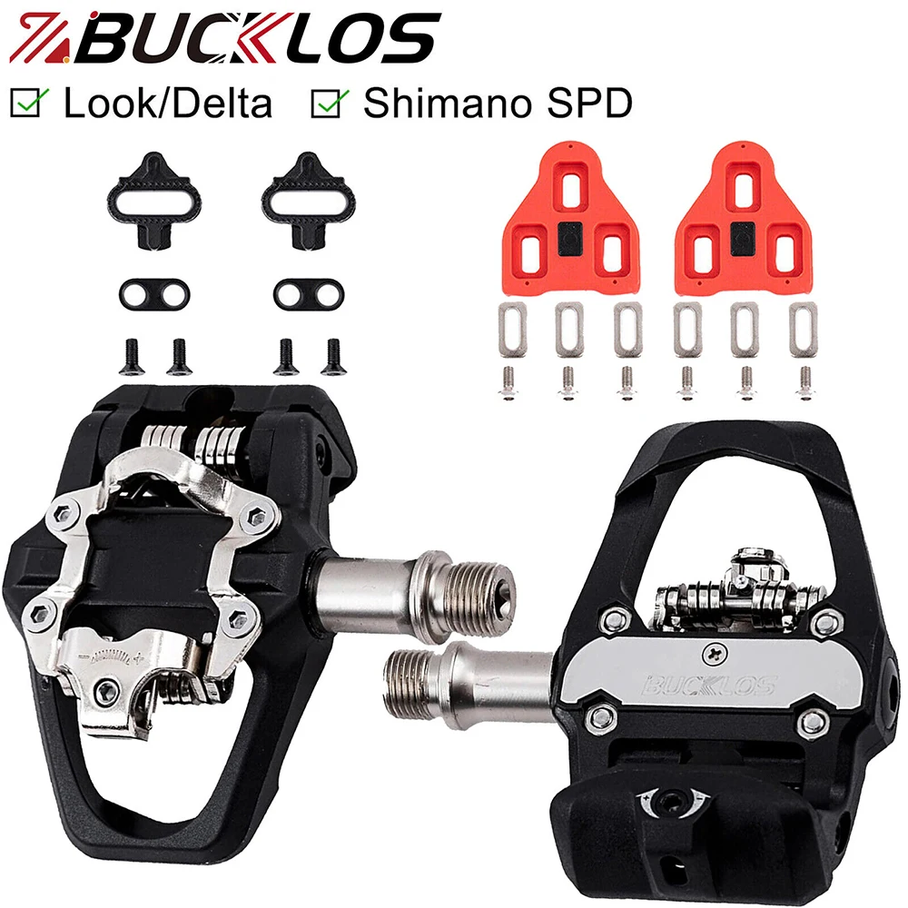 BUCKLOS For SPD/LOOK DELTA Bicycle Pedal Dual Function Bike Self ...