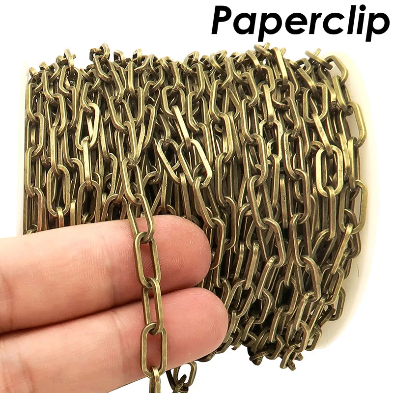 10-Feet-Bronze-Paper-Clip-Chain-Gold-Copper-Paperclip-Chain-Bulk-by ...