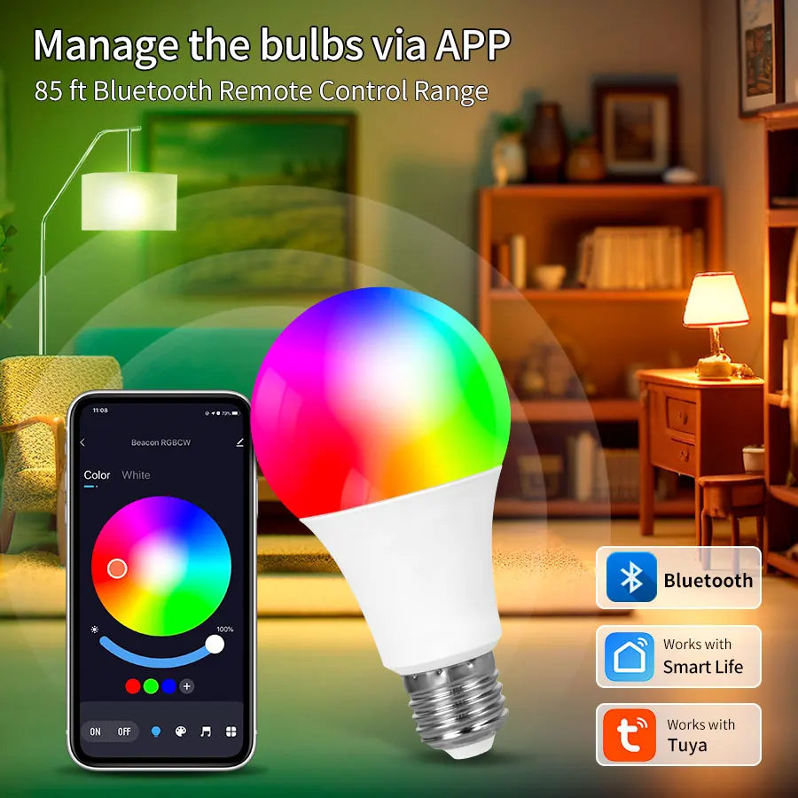 Tuya-Bluetooth-E27-LED-Lamp-APP-Control-Smart-Bulb-RGB-9W-220V-110V ...