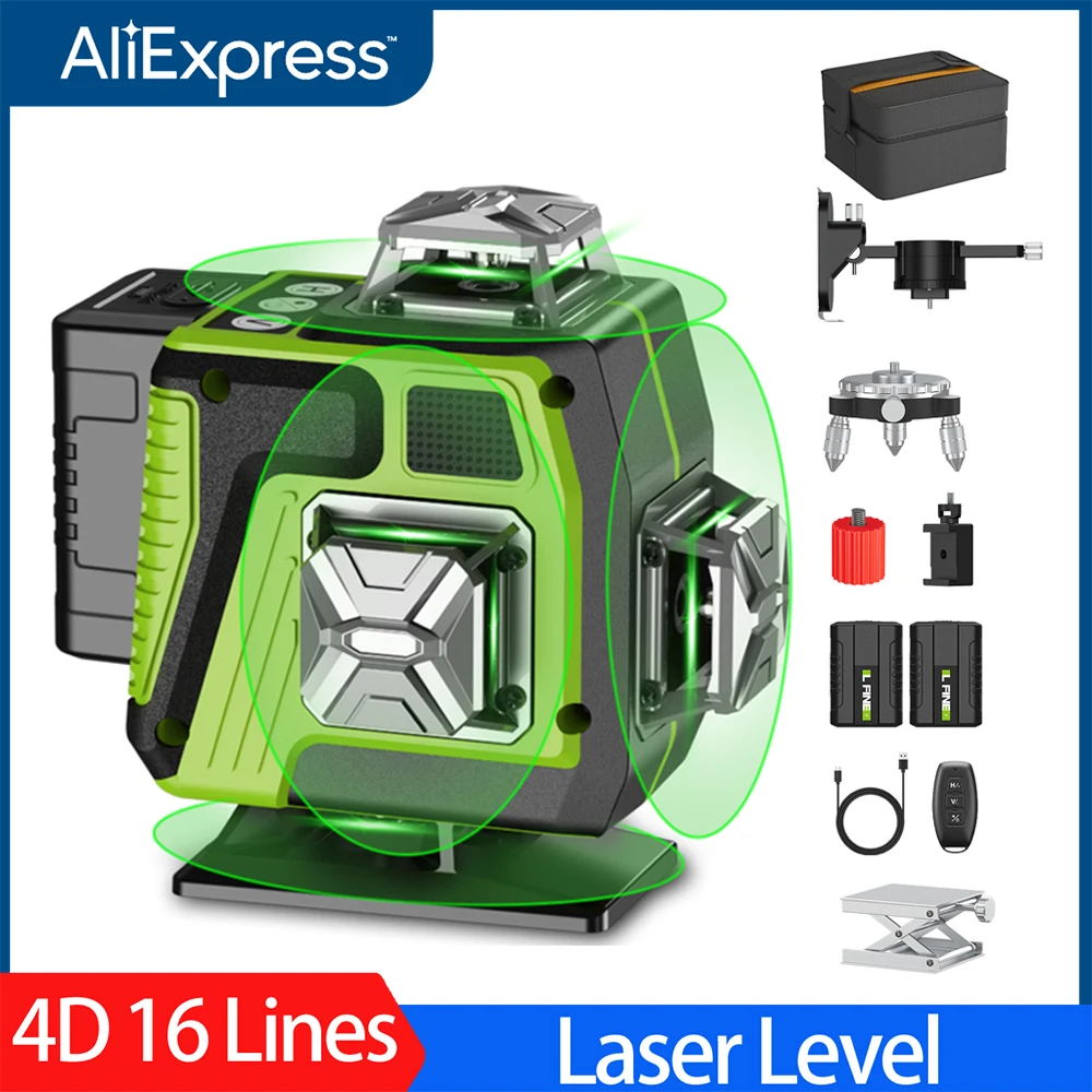 4D-16Lines-Mini-Laser-Level-High-Precision-360-Self-leveling-Laser ...