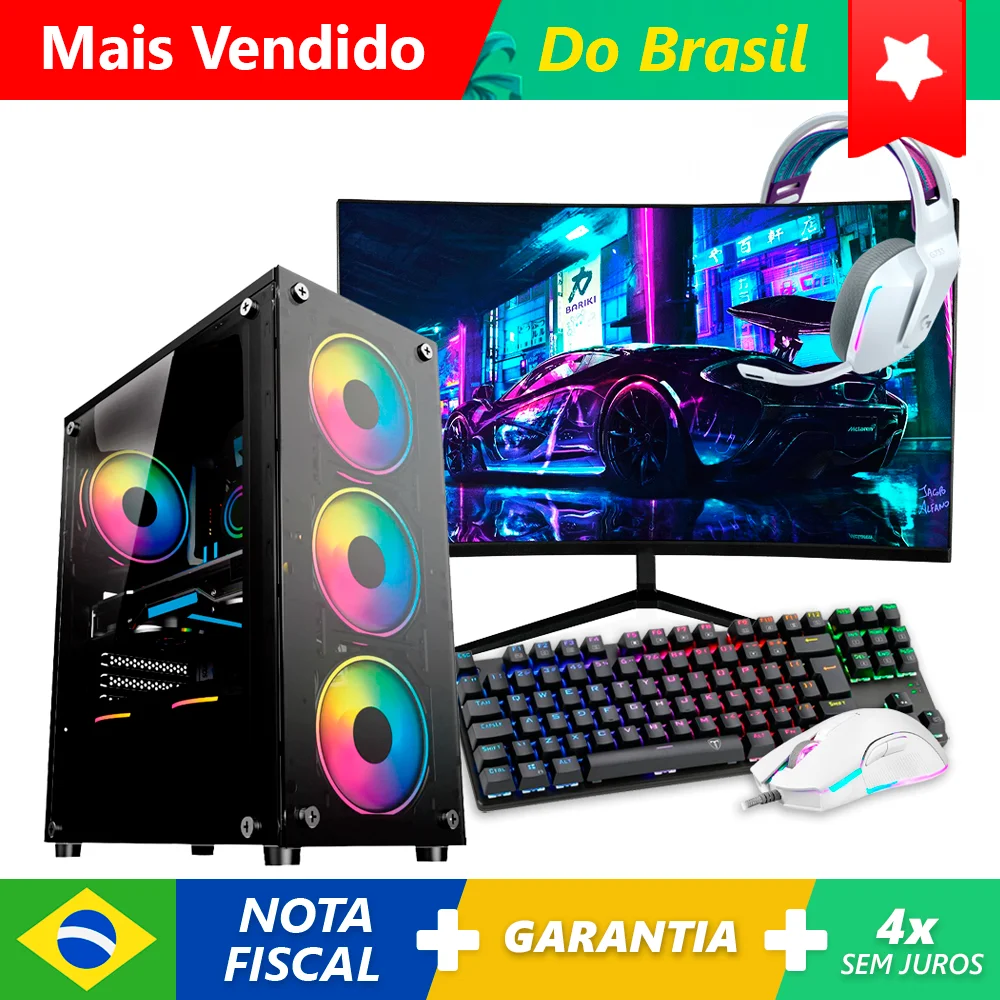 Full PC Gamer I7 16GB RAM GTX 1050TI 4GB HD 1TB + 21.5 Monitor + Kit ...