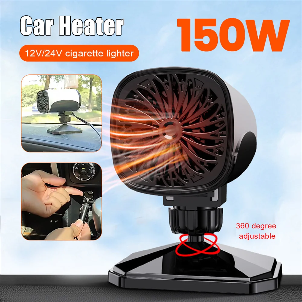 12v 24v Car Heater 150w 2 In 1 Portable Car Fan Heating And Cooling 360 ...