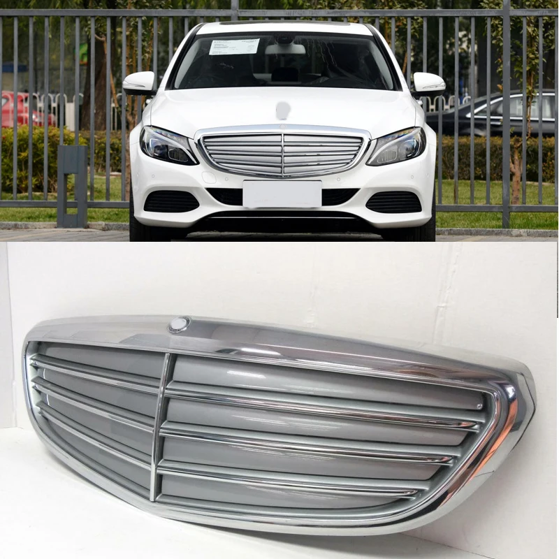For Mercedes Benz W205 C Class Grille 2015 2016 Front Bumper Net ...
