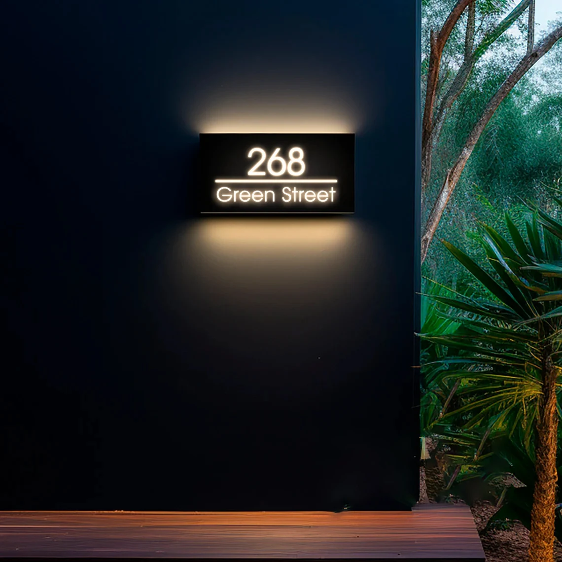 Custom Sleek Contemporary House Number Sign | Gifts Flash