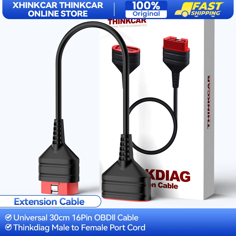 THINKCAR-THINKDIAG-Universal-16-Pin-All-Car-OBD2-Extension-Cable-30cm ...