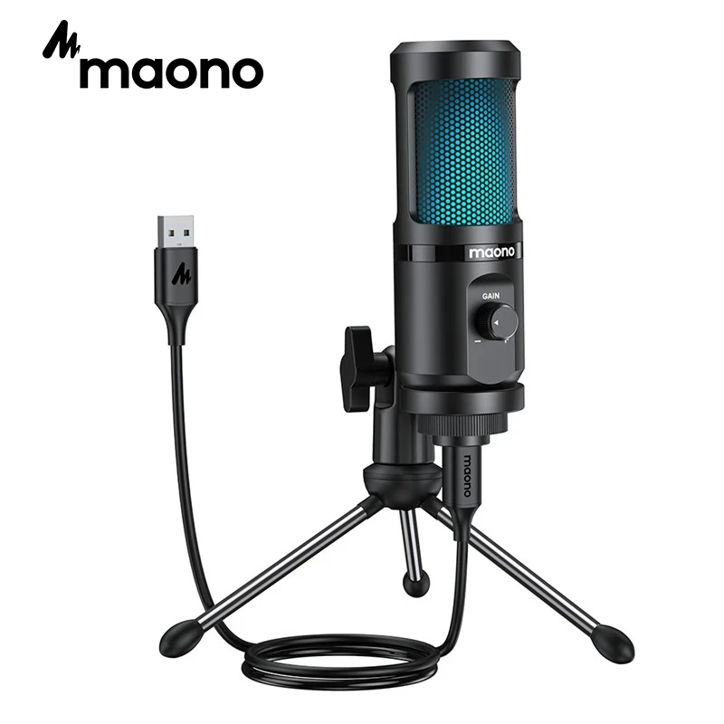 MAONO Gaming USB Microphone Desktop Condenser Podcast Microfono ...