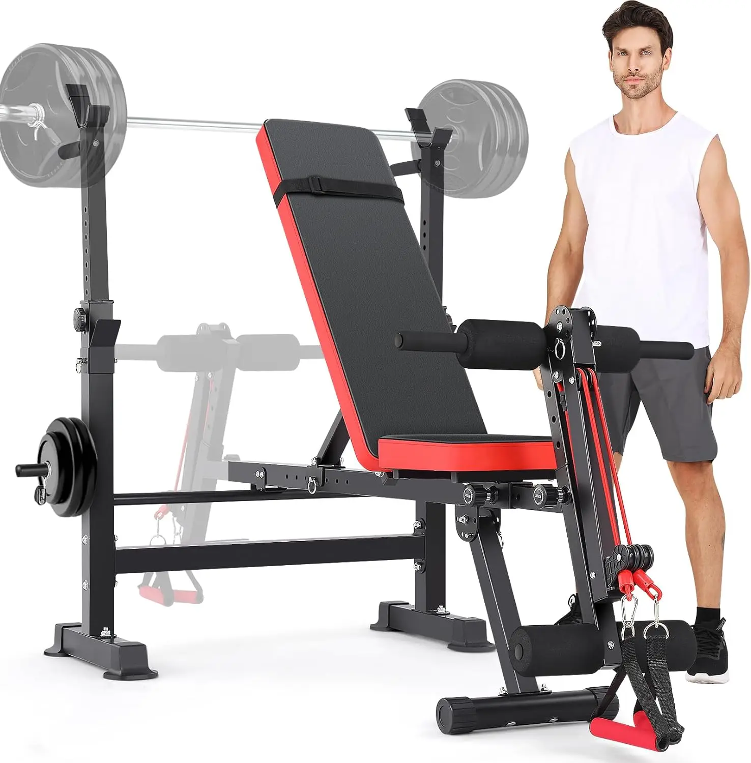 6-in-1-Weight-Bench-Set-with-Squat-Rack-Foldable-Adjustable-Bench-Press ...
