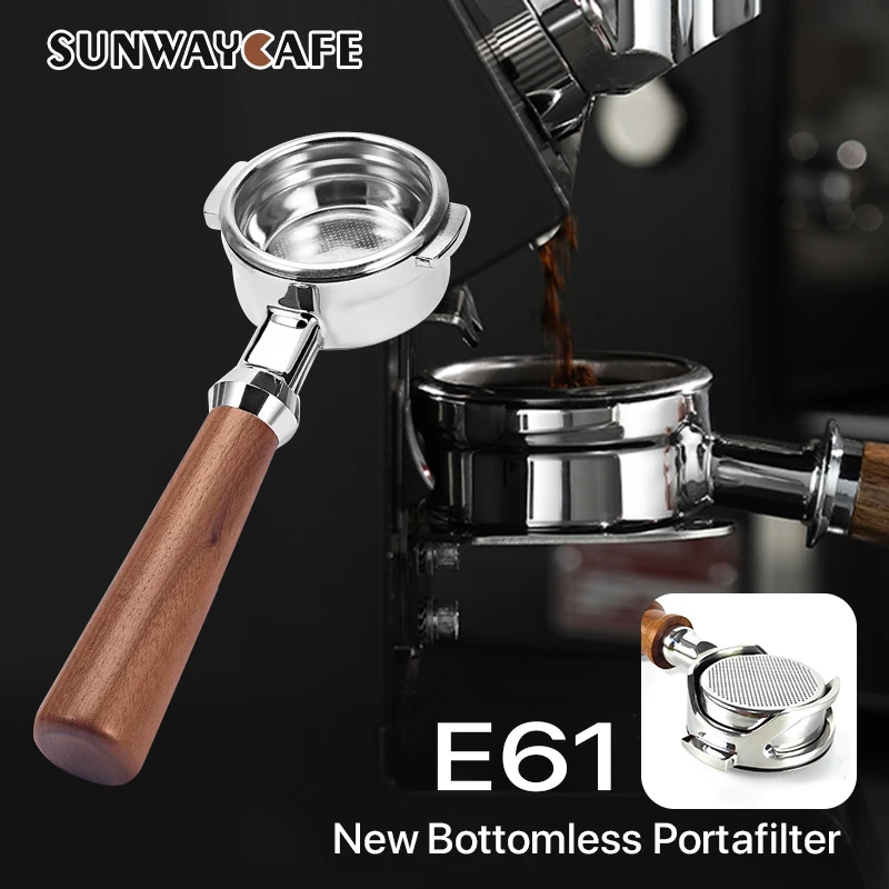 New-58mm-Coffee-Machine-Filter-Holder-E61-Bottomless-Portafilter-Hollow ...