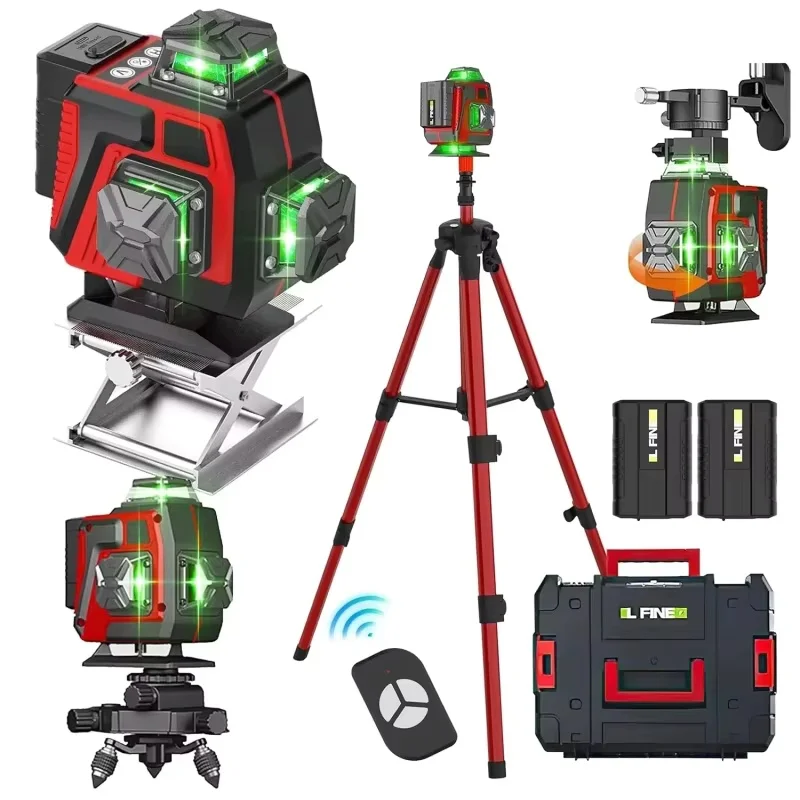 16Lines 4D Laser Level Green Line SelfLeveling 360 Horizontal And ...