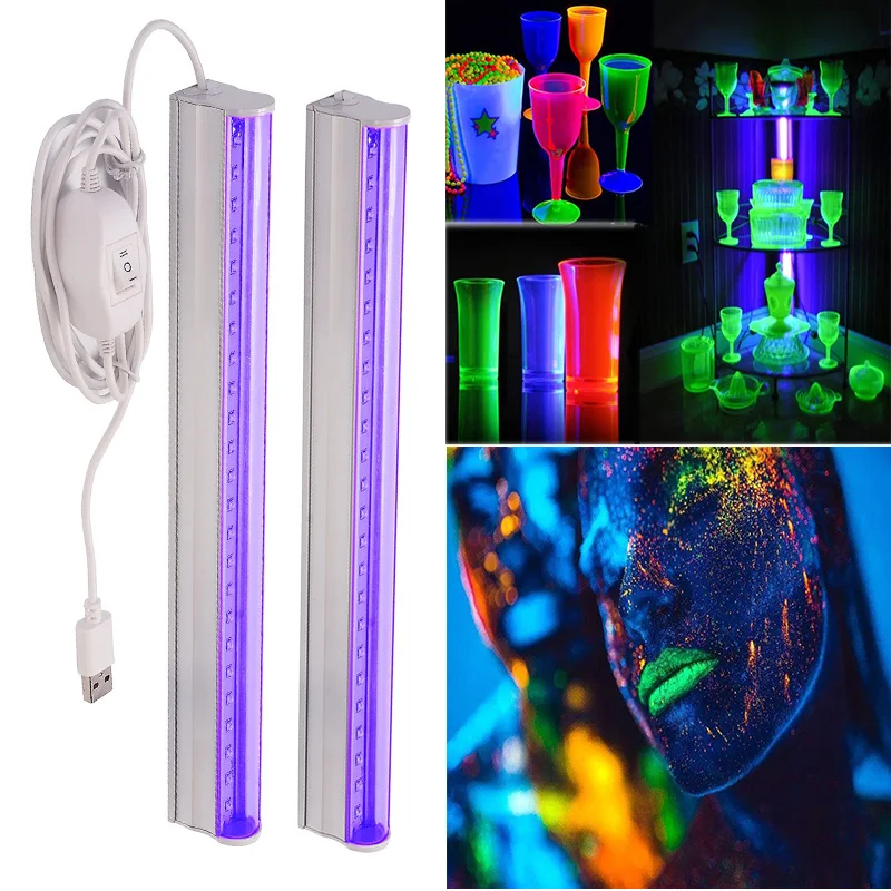 USB-Black-Light-Bar-5W-T5-Portable-UV-LED-Black-light-Tube-Glow-in-The ...