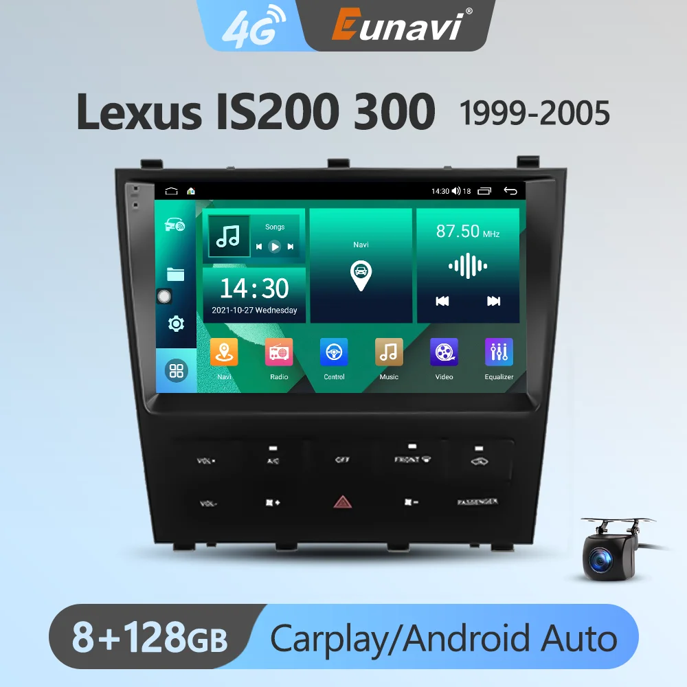 Eunavi 7862 4g 2din android auto rádio gps para lexus is200 300 1999 ...