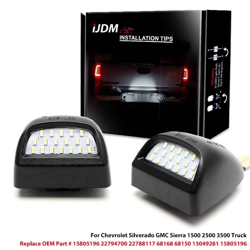 iJDM-Canbus-LED-License-Plate-Light-For-Chevrolet-Silverado-GMC-Sierra ...
