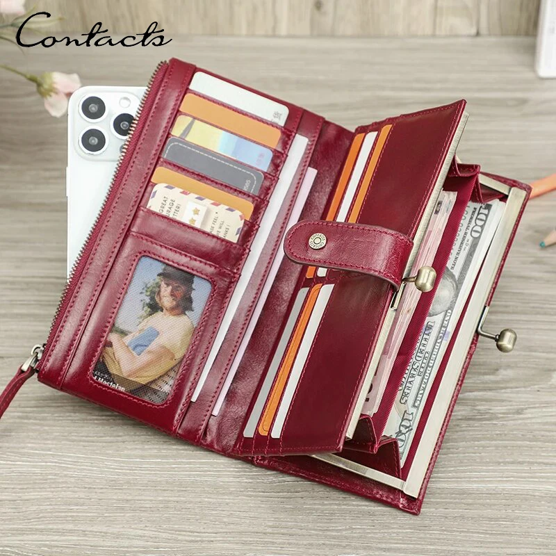 CONTACT-S-Genuine-Leather-Women-s-Wallets-RFID-Fashion-Long-Wallets ...