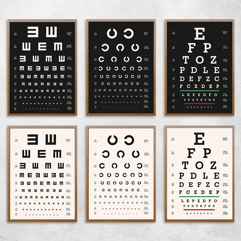Visual-Acuity-Eye-Exam-Chart-Posters-and-Prints-Vision-Test-Tables ...