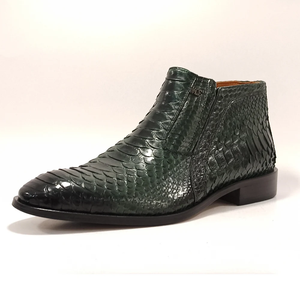 Men-Real-Genuine-Natural-Python-Leather-Boots-Side-Zipper-Business ...