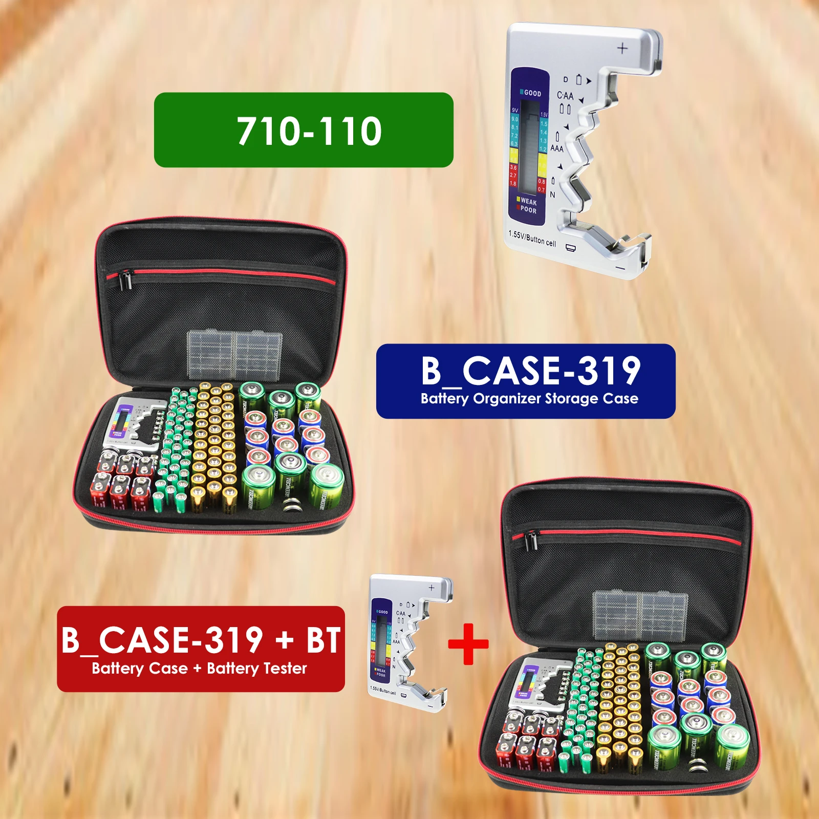 Digital Battery Checker Tester for C/D/9V/AA/AAA/1.5V Lithium Batt, Bag ...