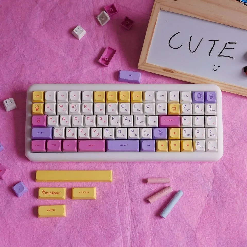 XDA Keycaps PBT iceberg ice cream Milk Cap Cute Mechanical Keyboard ...