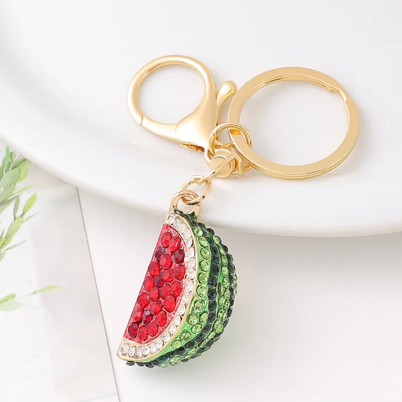 New-Creative-Alloy-Cute-Fruit-Rhinestone-Watermelon-Keychain-for-Women ...
