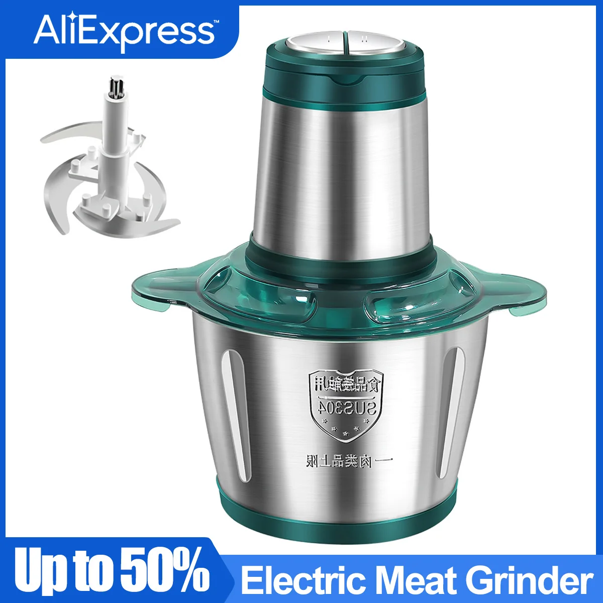 Household-Stainless-Steel-3L-Multi-Function-Electric-Meat-Grinder-With-Safety-Lock-Minced ...