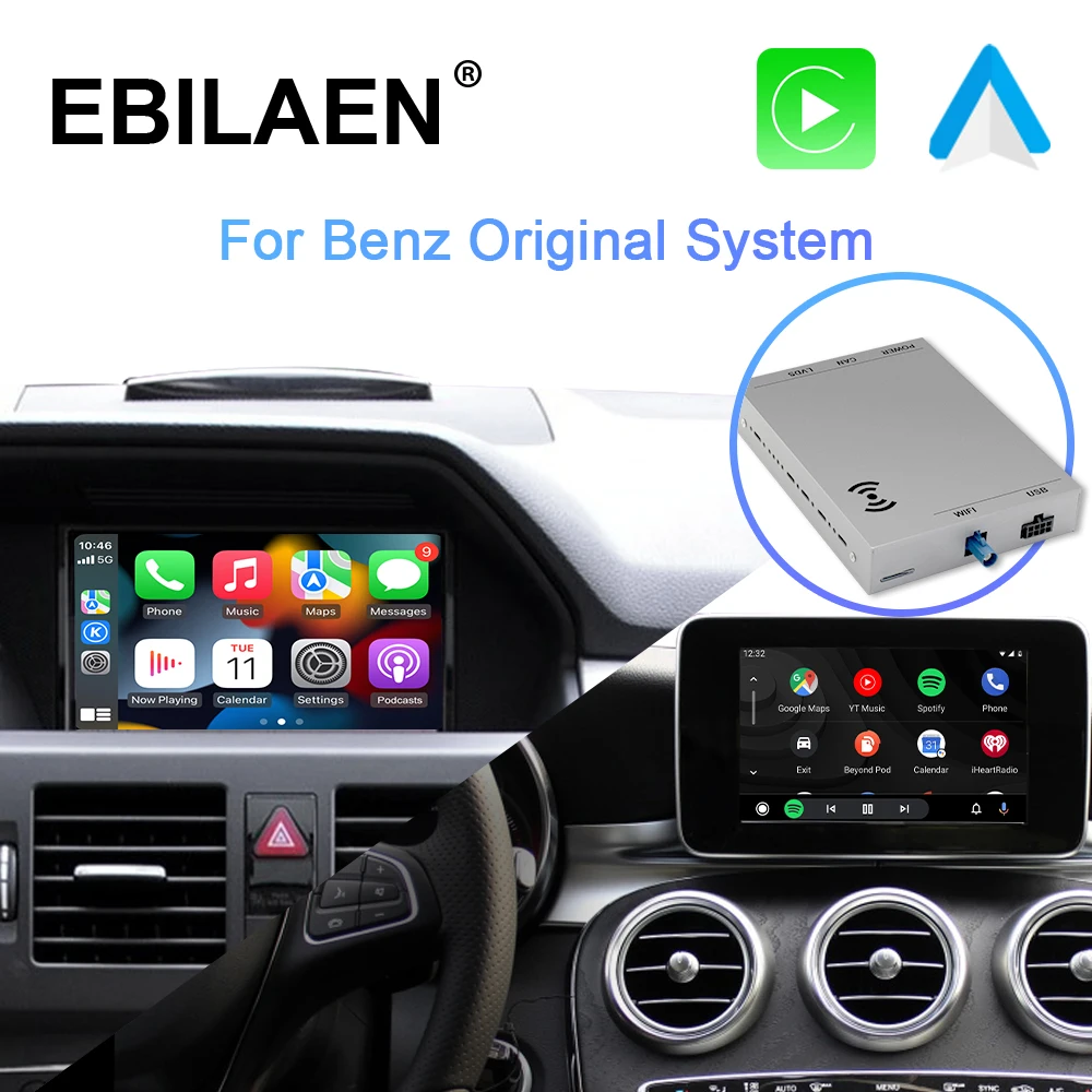 Wireless-Apple-Carplay-Android-Auto-For-Mercedes-Benz-C117-W176-W204 ...